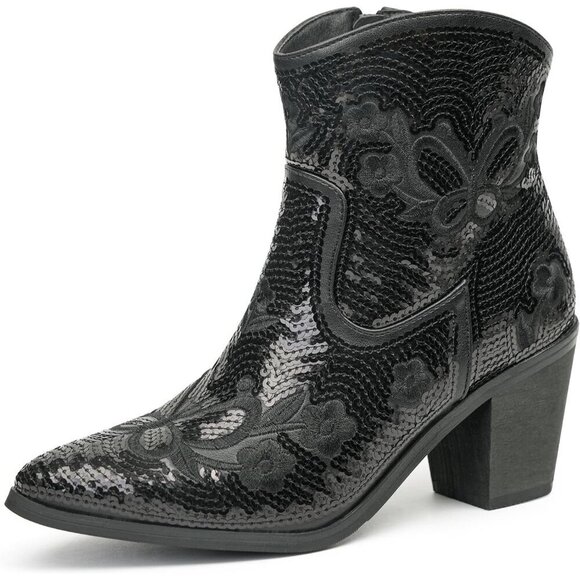Jabasic | Shoes | Jabasic Womens Black Western Ankle Shoes With Zipper ...